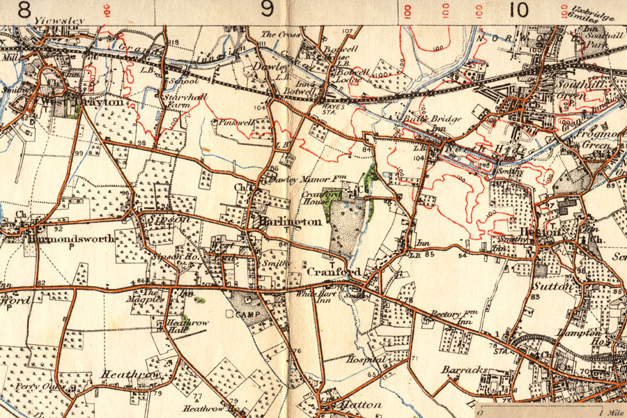 Section from 1911 OS Map, Southall